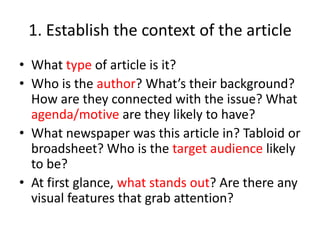 Single text article analysis how to | PDF
