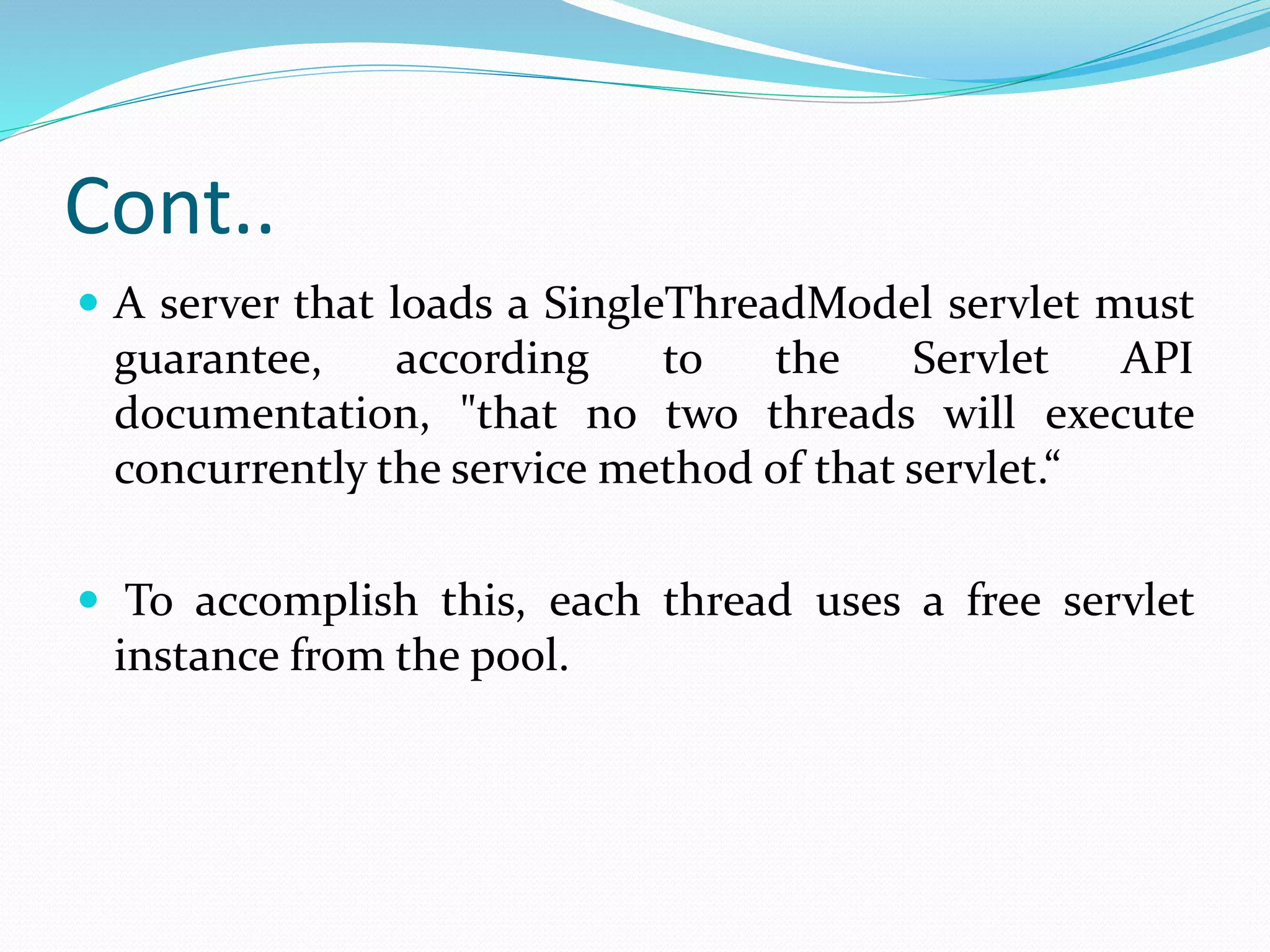 Single thread interface in servlet | PPT