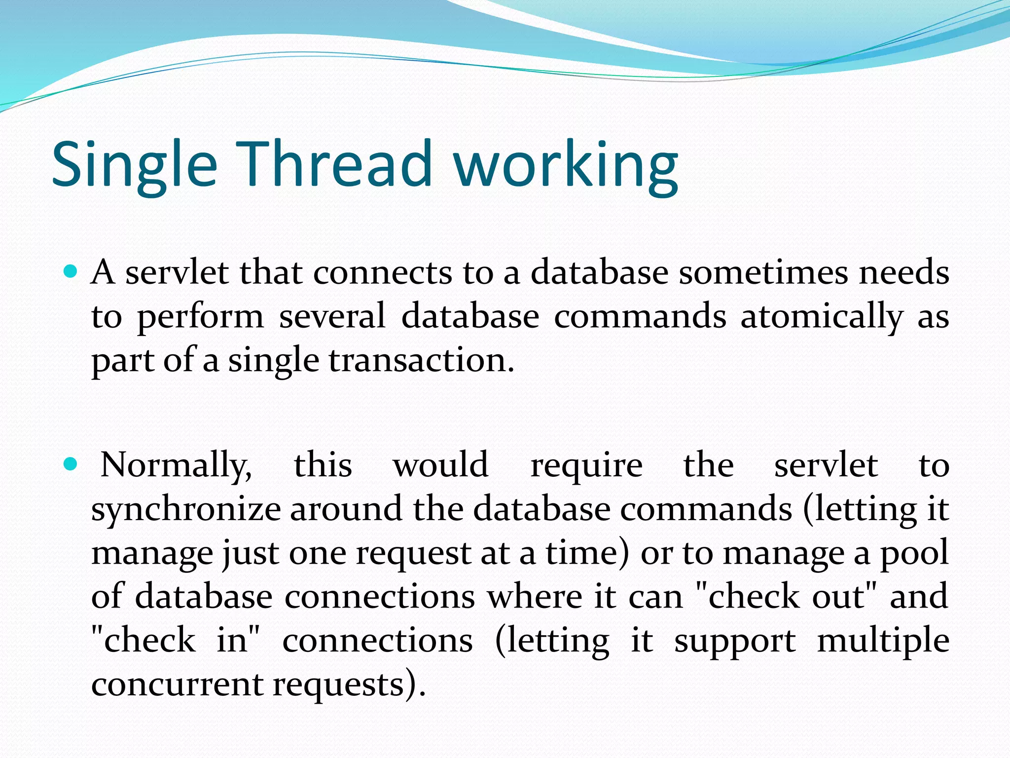 Single thread interface in servlet | PPT