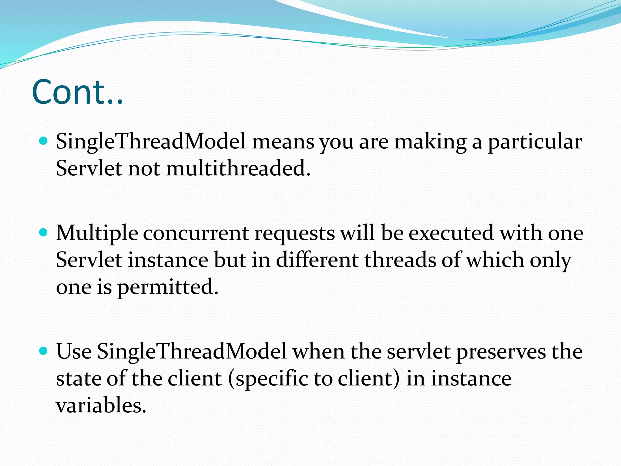 Single thread interface in servlet | PPT