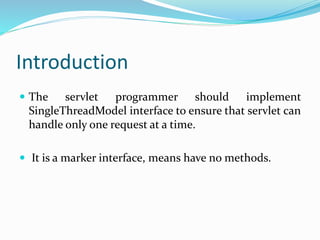 Single thread interface in servlet | PPT