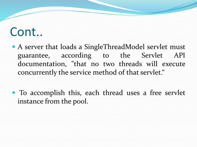 Single thread interface in servlet | PPT