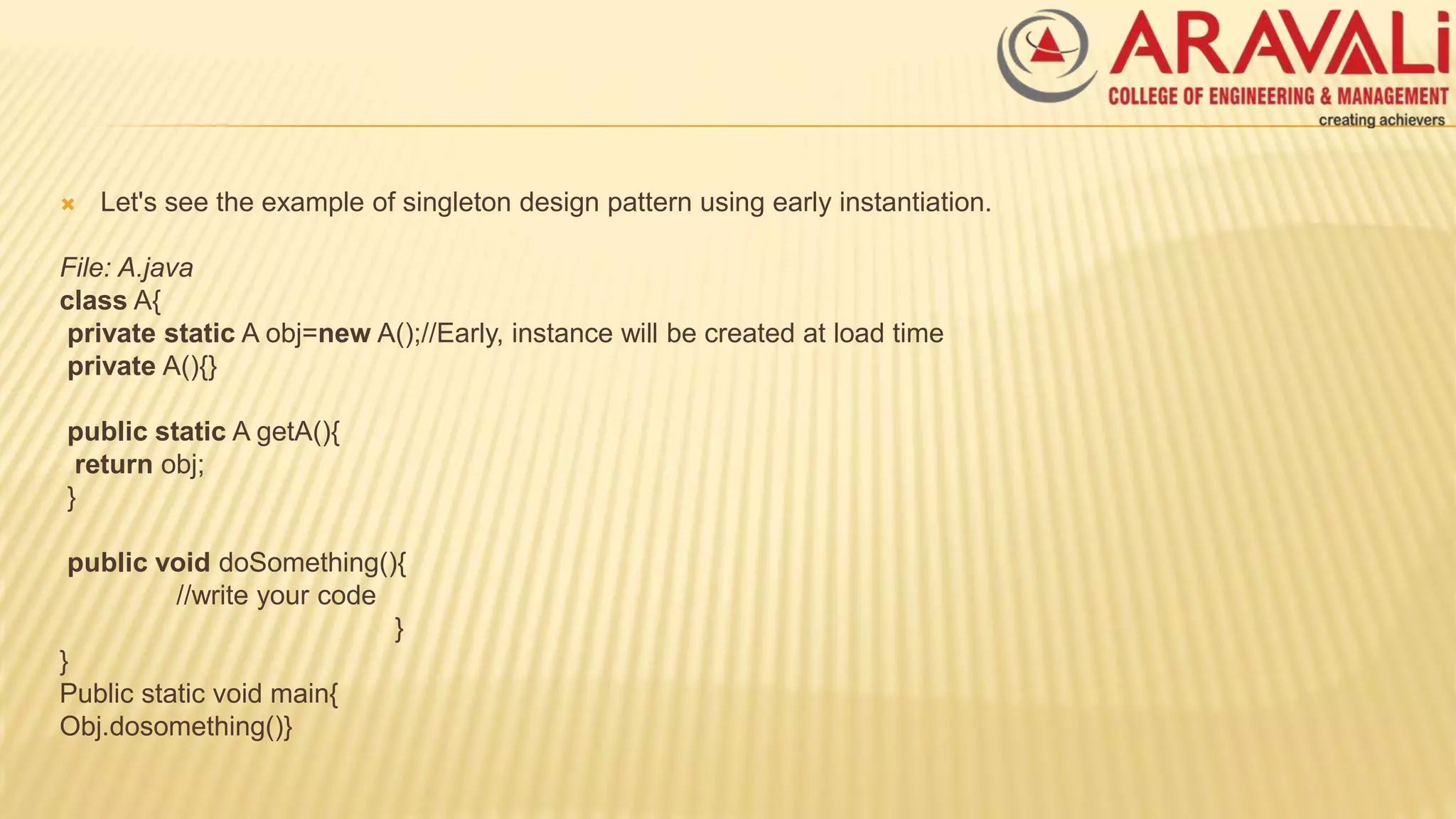 Singleton design pattern | PPTX