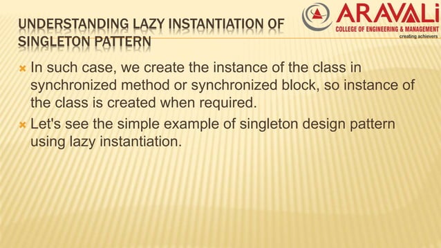 Singleton design pattern | PPTX