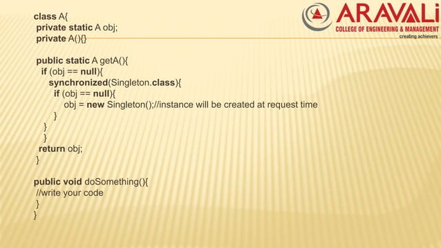 Singleton design pattern | PPTX