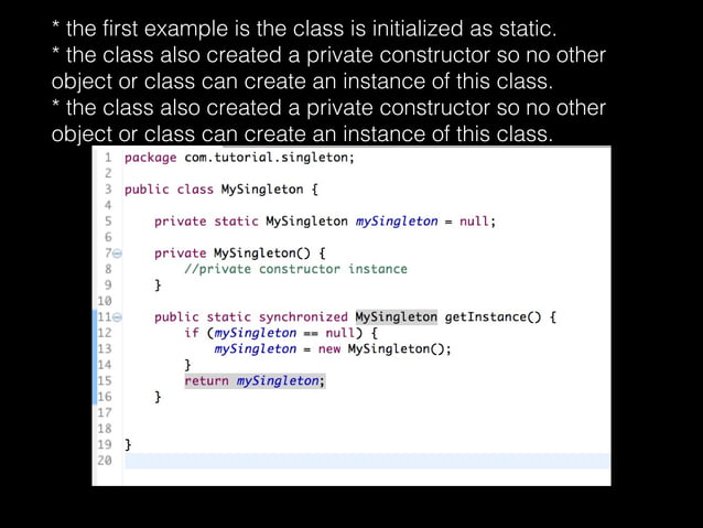 Simple Singleton Java Ppt