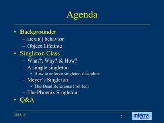 Singleton Object Management | PPT