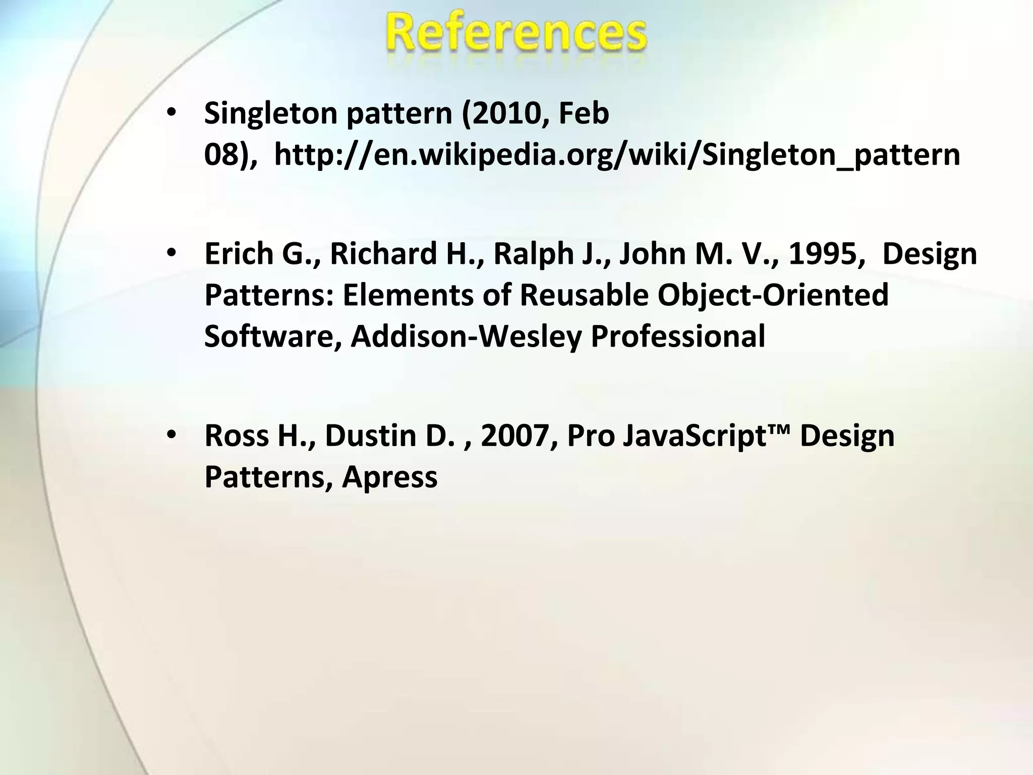 Singleton Pattern | PPTX