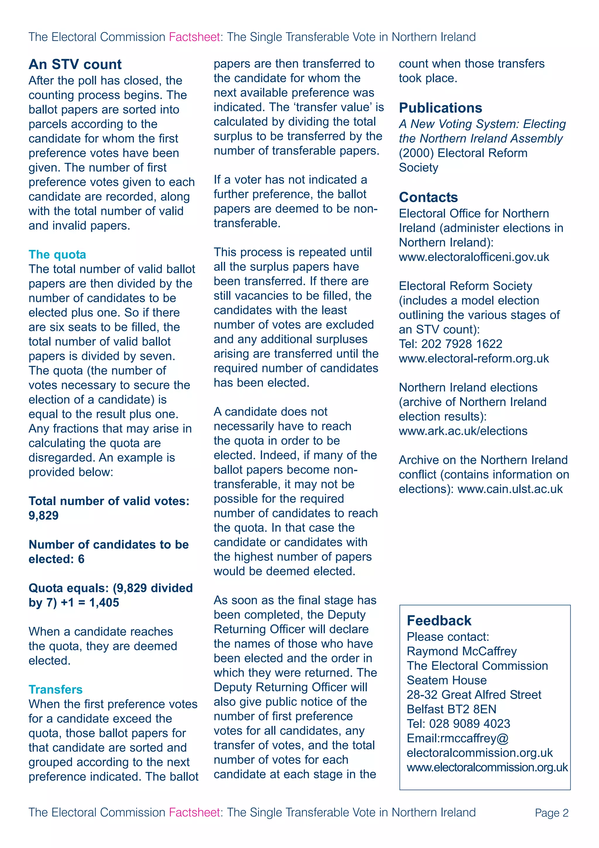 Single Transferable Vote STV | PDF