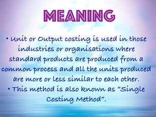 Single:unit costing by Dr Mamata Rathi | PDF