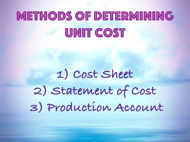 Single:unit costing by Dr Mamata Rathi | PDF