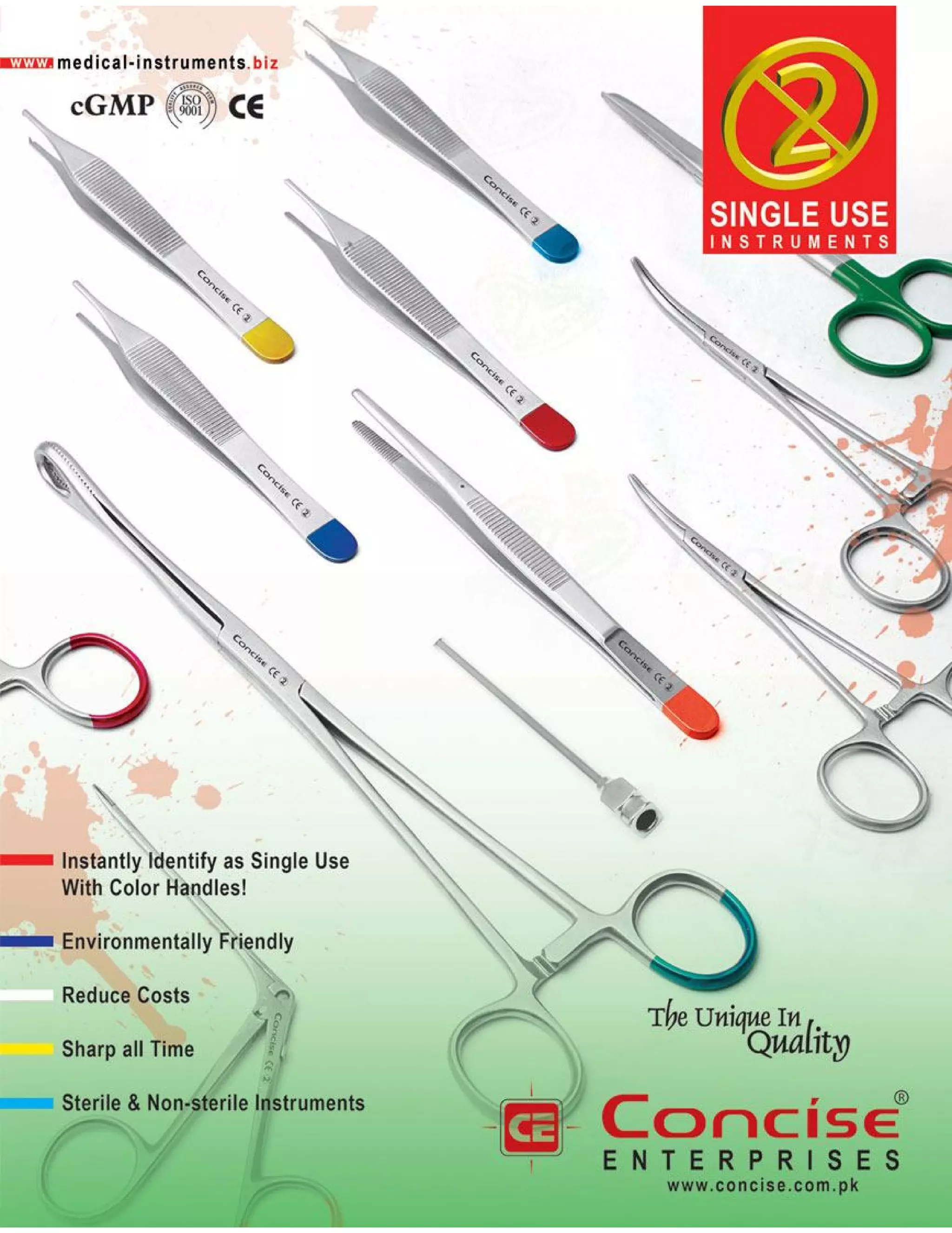 Single use Surgical instruments, Disposable surgical instruments | PDF