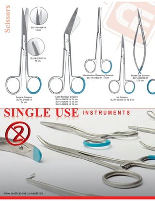 Single use Surgical instruments, Disposable surgical instruments | PDF