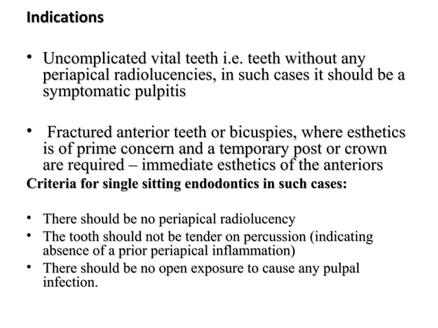 Single visit endodontics | PPT | Dental Health | Diseases and Conditions