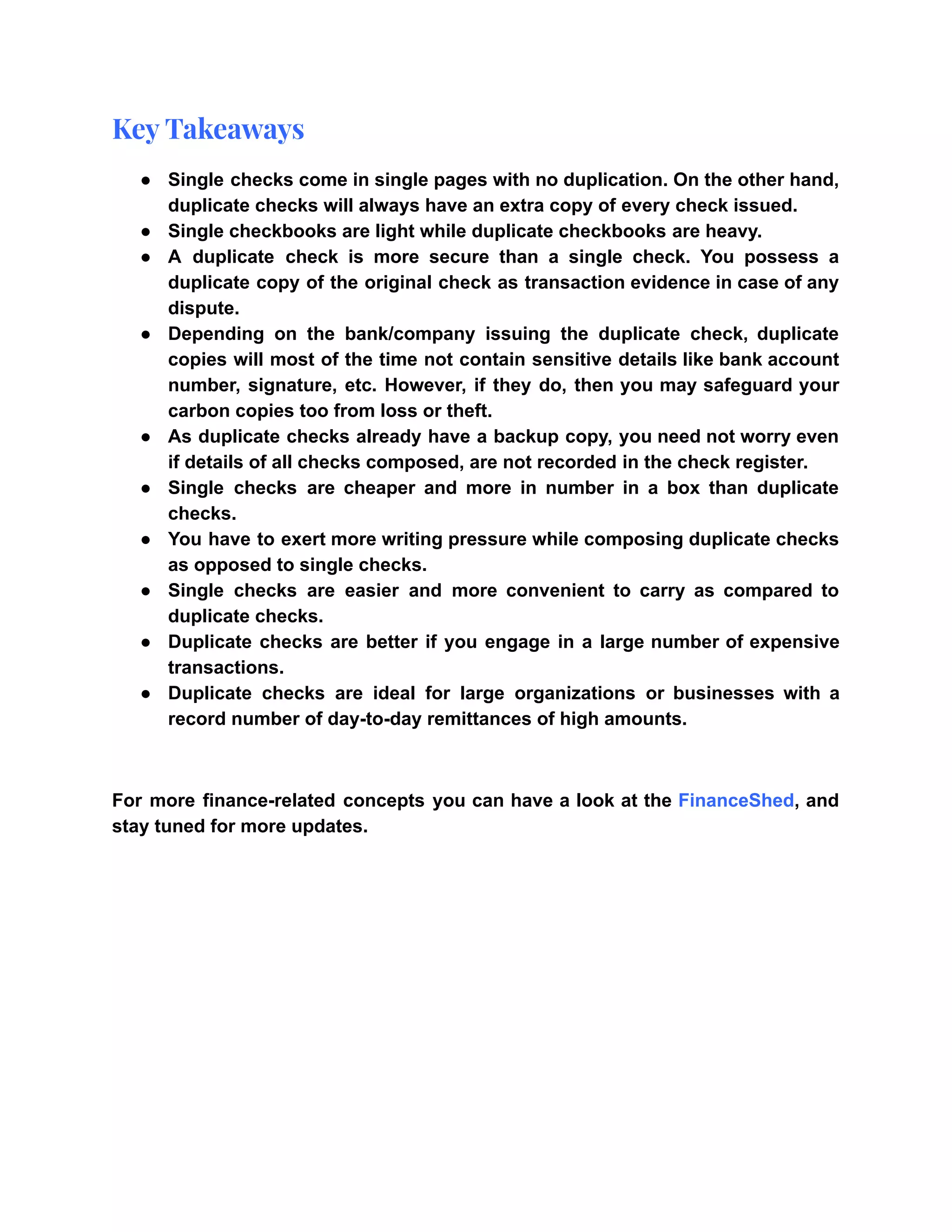 Single vs duplicate checks – which is better know the differences ...