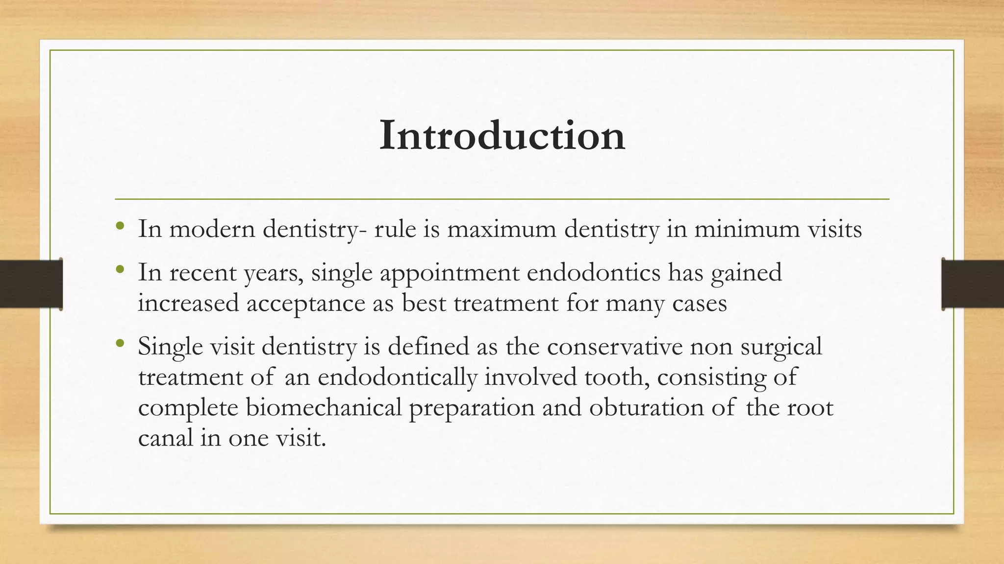 Single vs multiple visit endodontics | PPTX