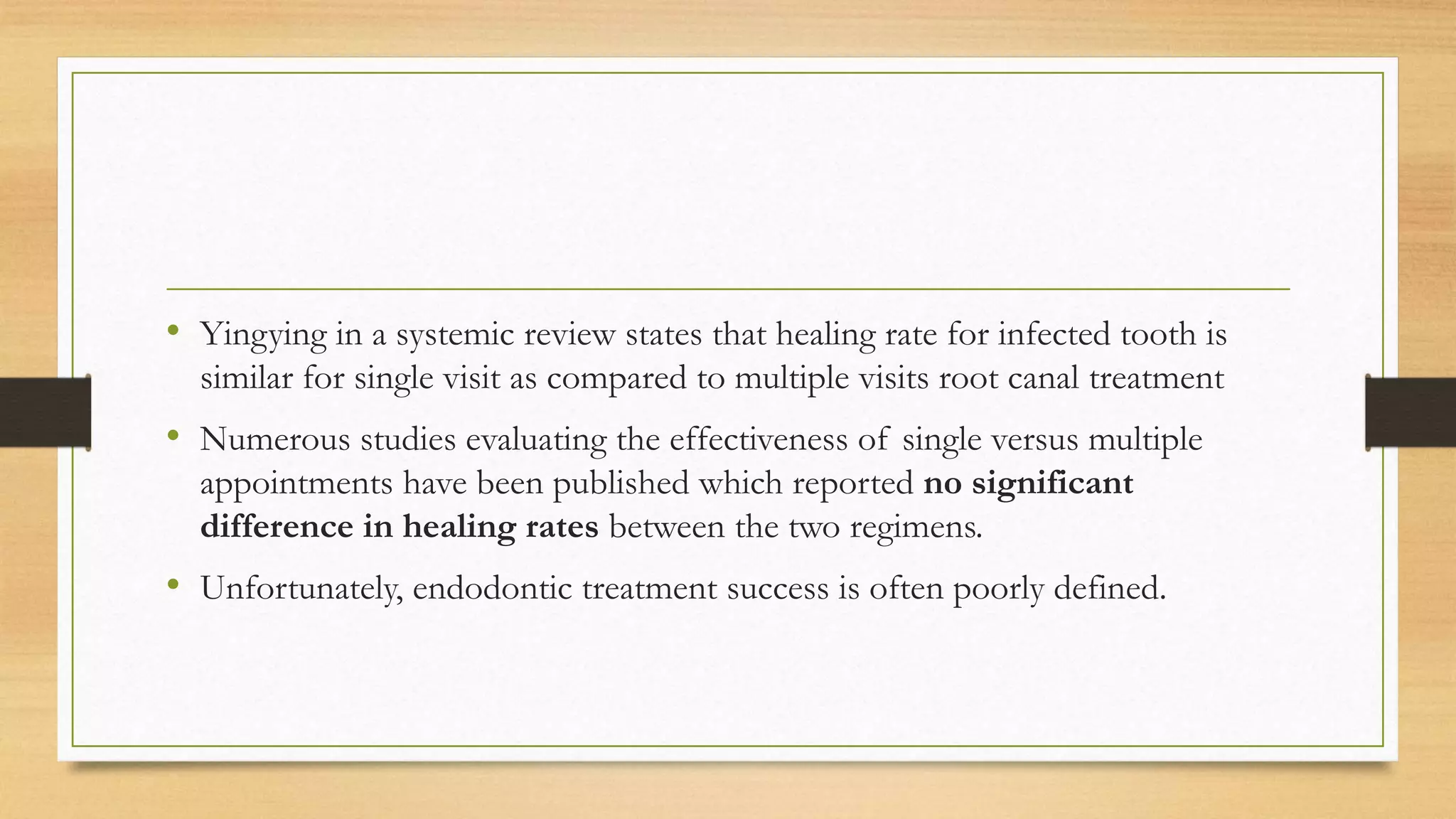 Single vs multiple visit endodontics | PPTX