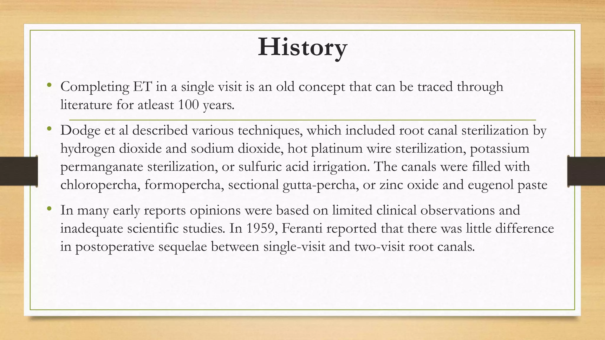 Single vs multiple visit endodontics | PPTX