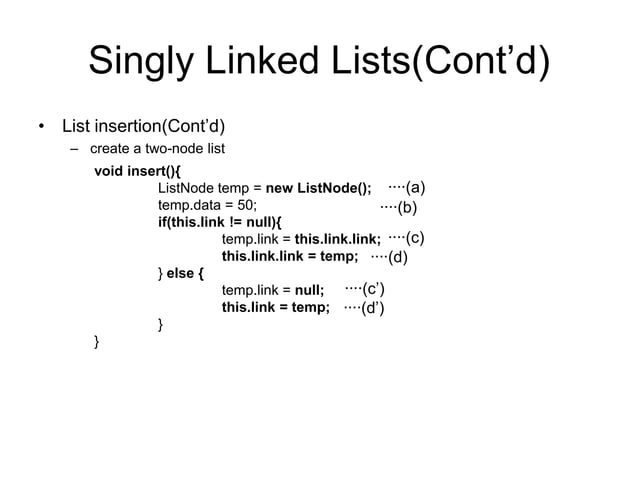 Singly Linked Lists Pptx Programming Languages Computing
