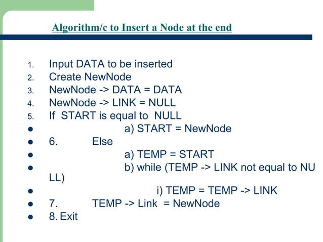 Singly link list | PPT | Programming Languages | Computing