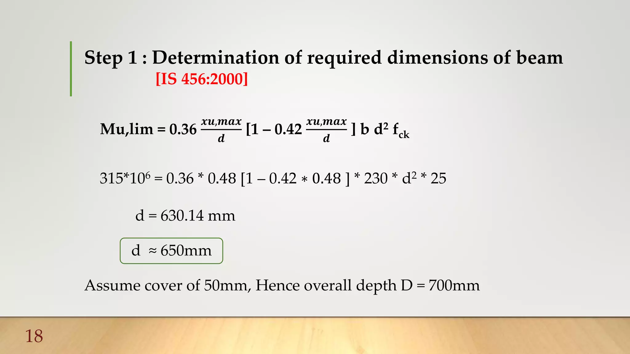 Singly reinforced beam design | PPTX
