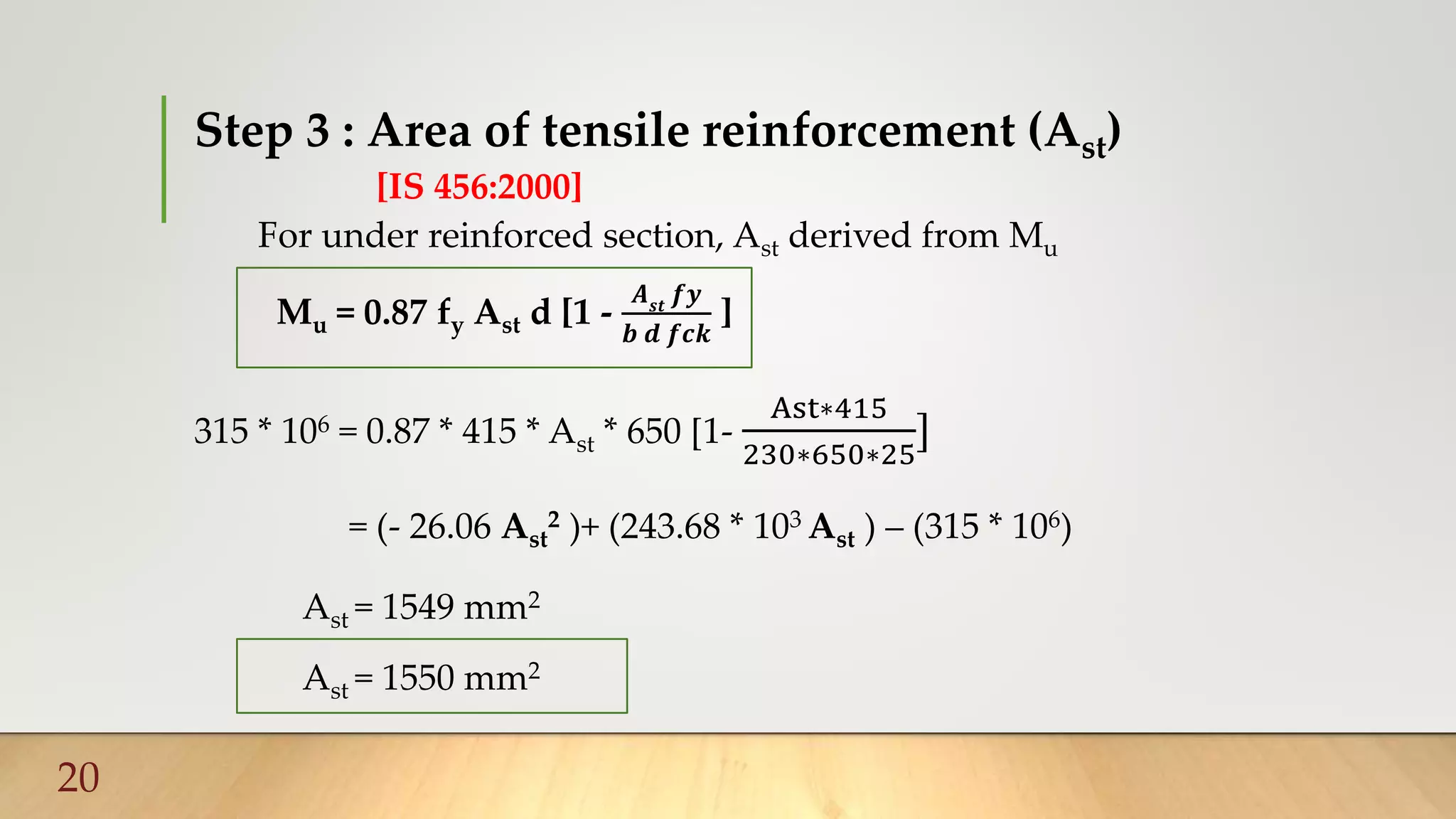 Singly reinforced beam design | PPTX