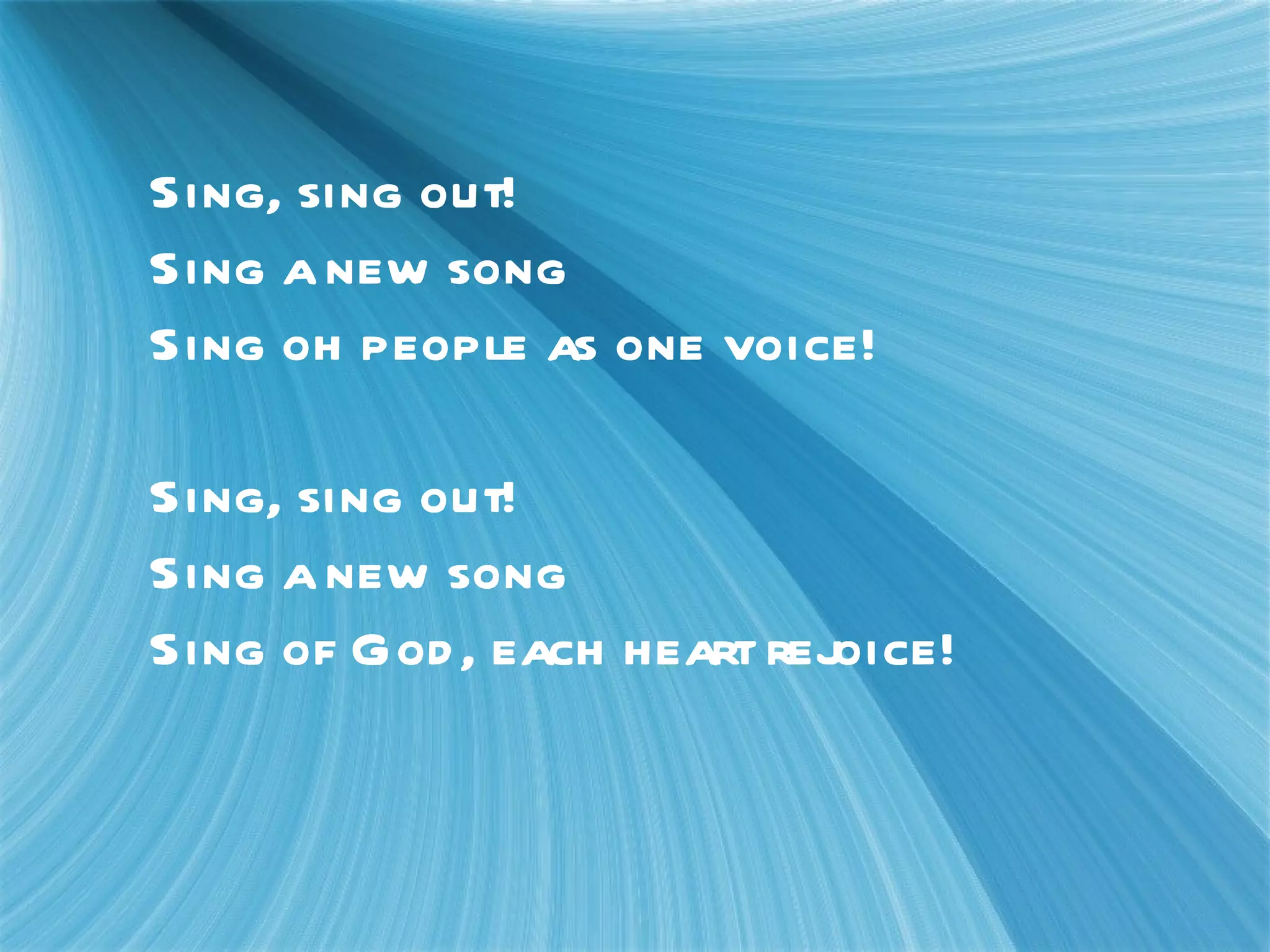 Sing, sing out! | PPS