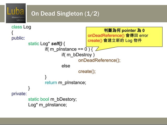 從 Singleton 談 constructor | PPTX | Programming Languages | Computing