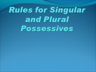 Singular.plural possessive rulesppt | PPT