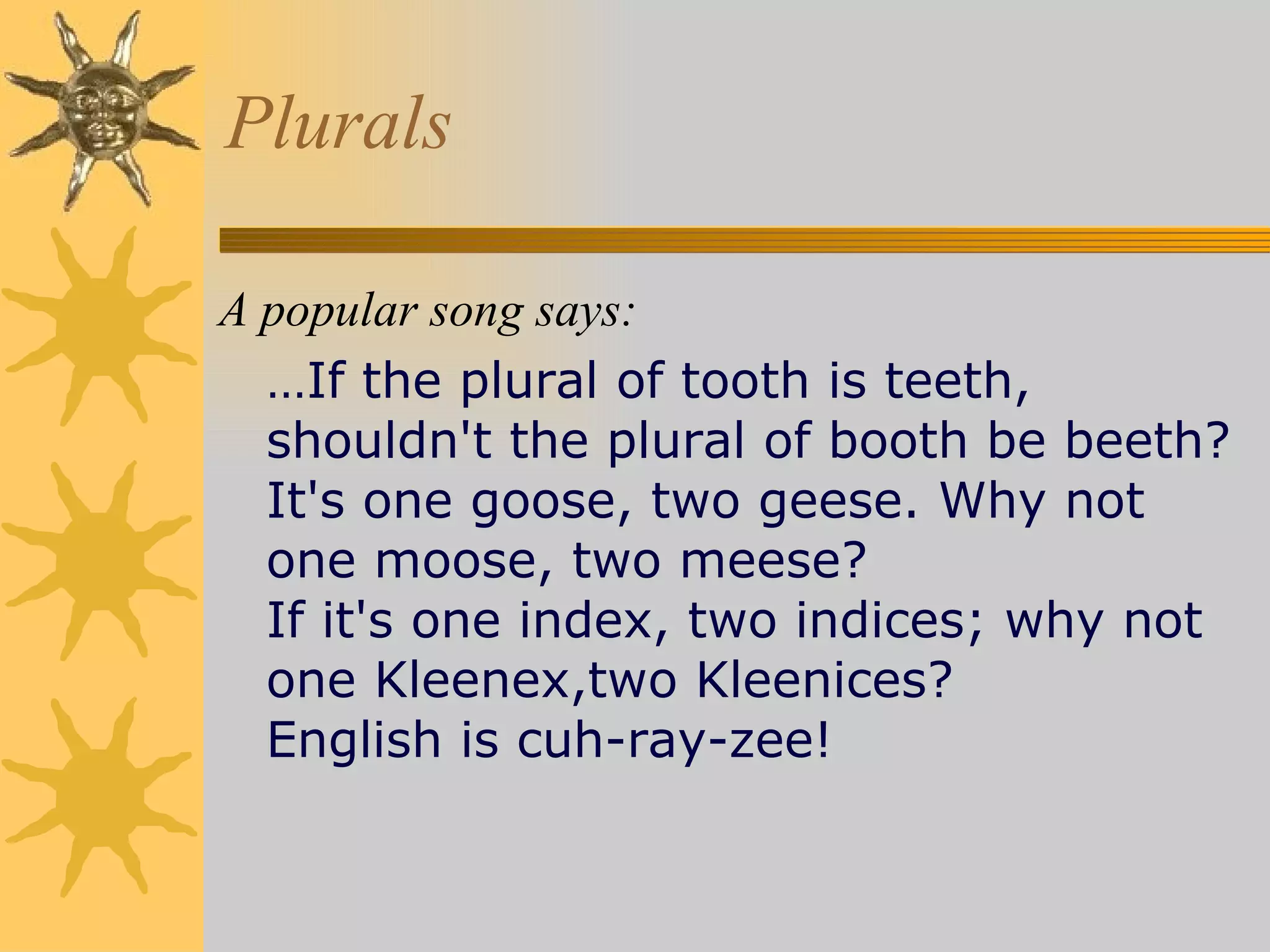 Singular Plurals Articles | PPT | Free Download