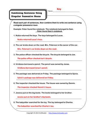 Singular Possessive Nouns | PDF