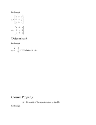 Singular and non singular matrix | DOCX