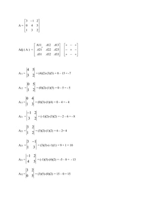 Singular and non singular matrix | DOCX