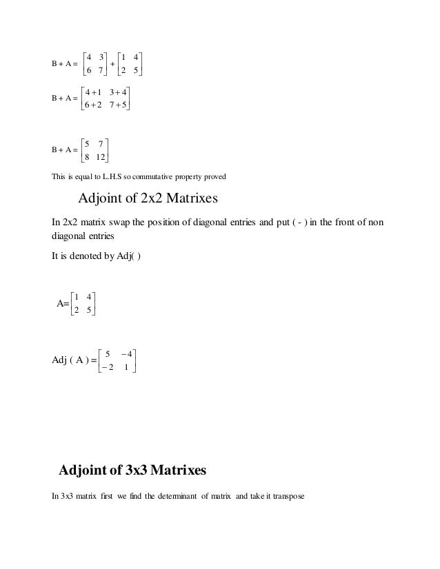 Singular And Non Singular Matrix