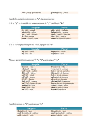Singular and plural in English | DOCX