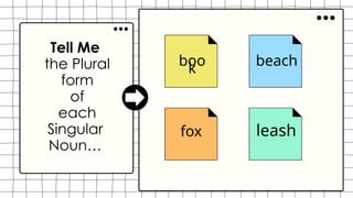 SINGULAR AND PLURAL NOUNS and examples.. | PPTX