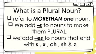 SINGULAR AND PLURAL NOUNS and examples.. | PPT