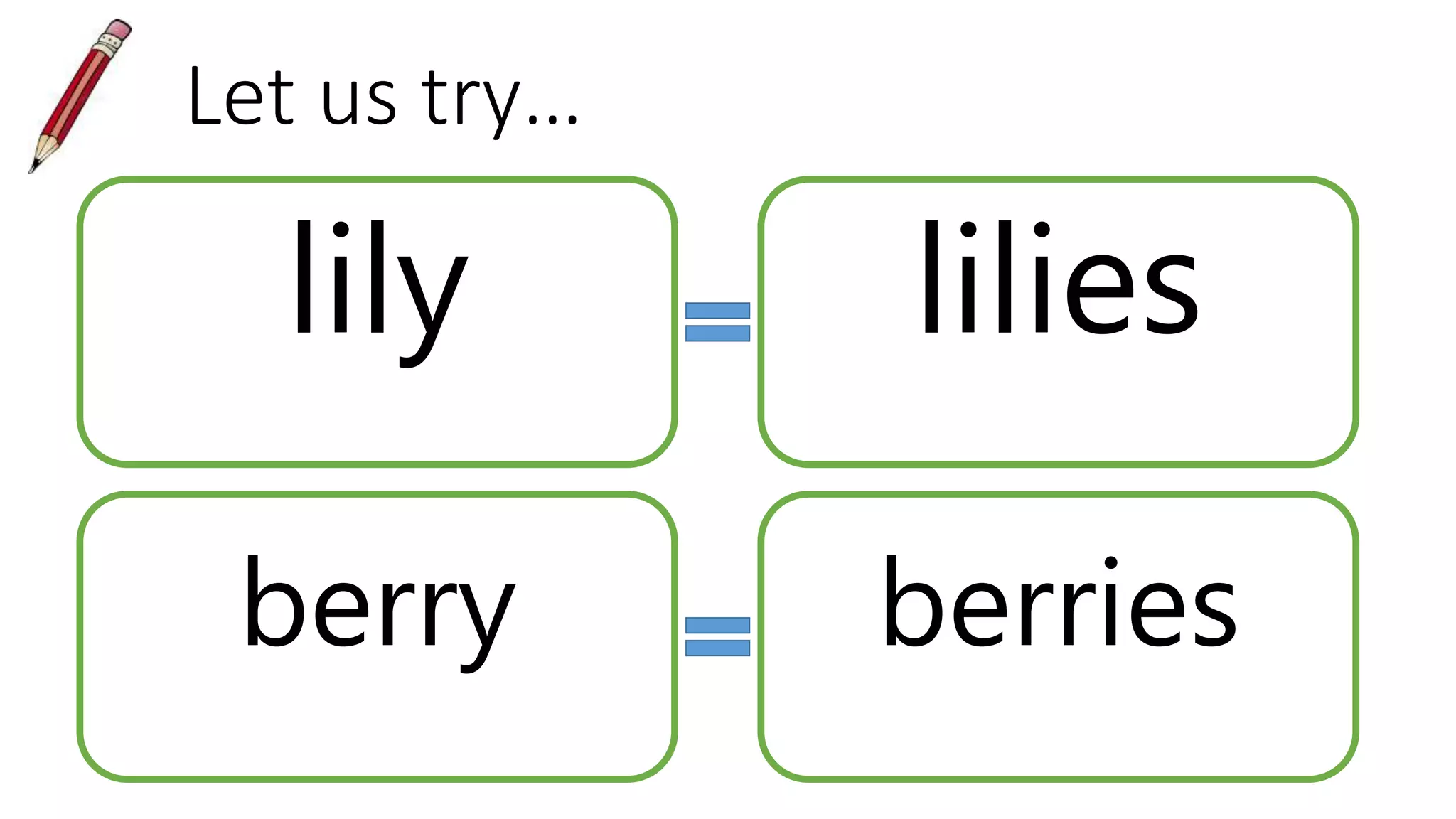 Singular and plural nouns grade 1 by cbr | PPTX