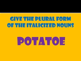 Singular and plural nouns ppt | PPT