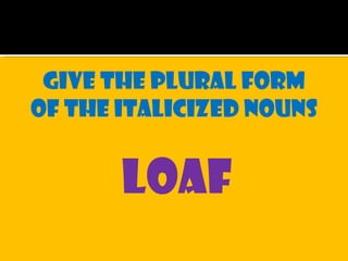 Singular and plural nouns ppt | PPT