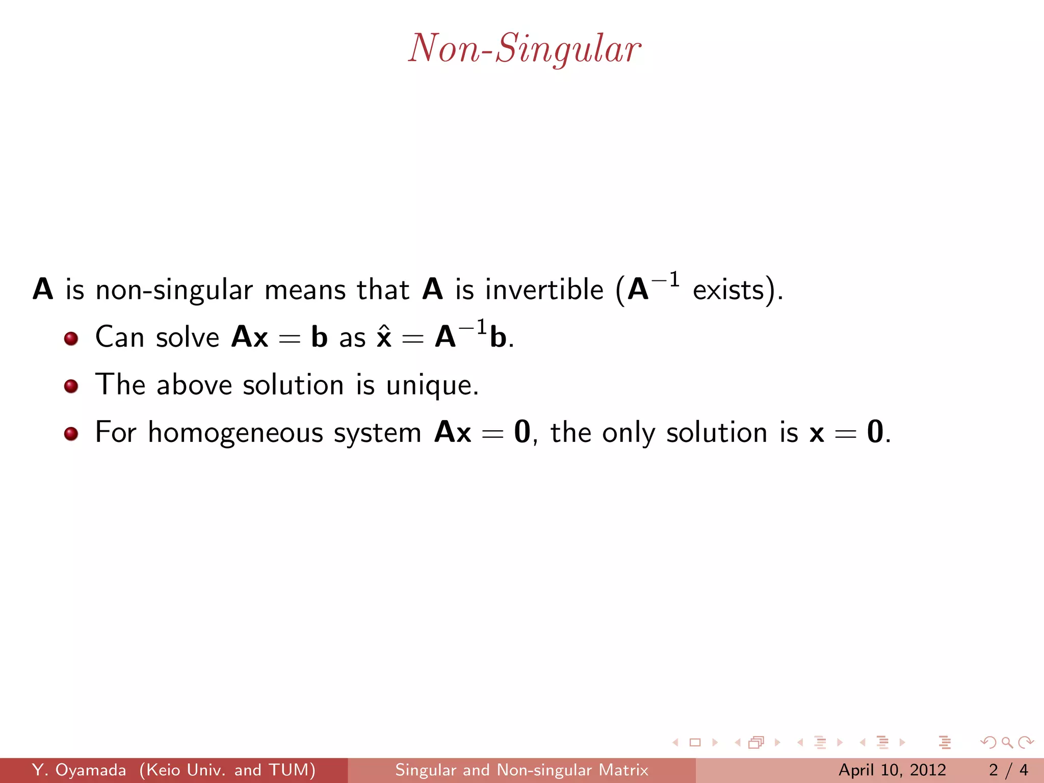 Comparison Singular and Non-singular | PDF