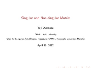 Comparison Singular and Non-singular | PDF