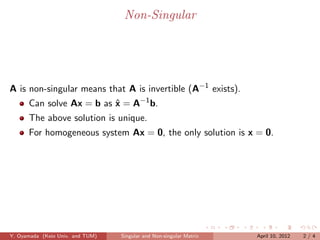Comparison Singular and Non-singular | PDF