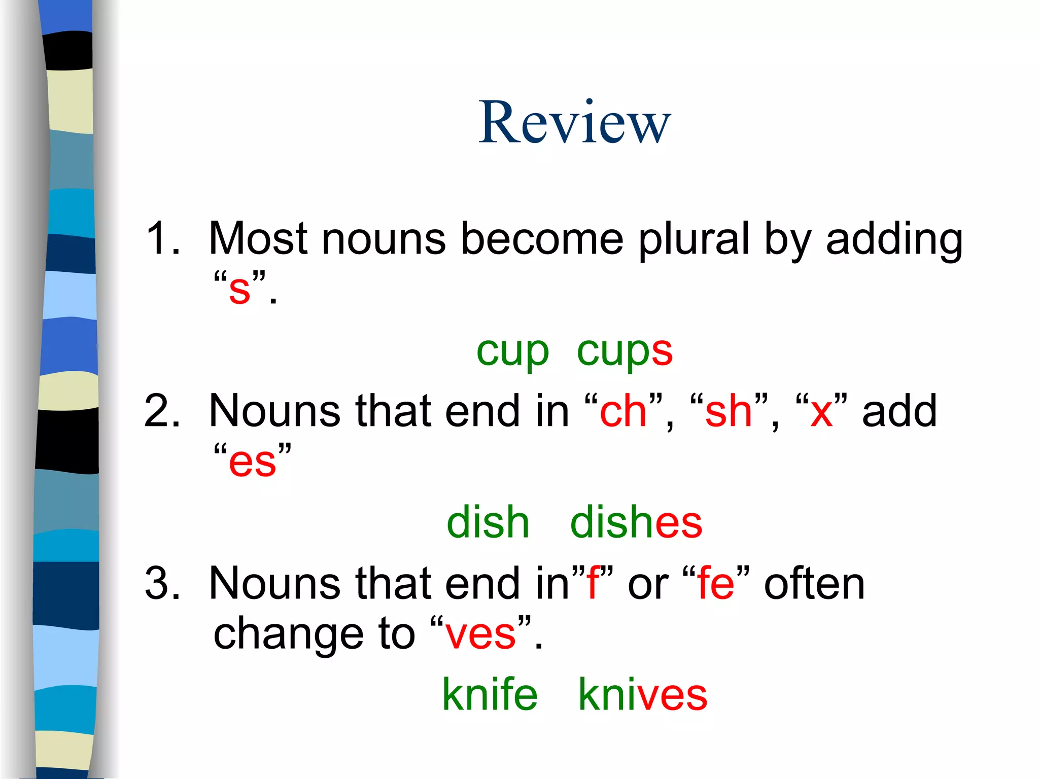 Singular plural nouns | PPT