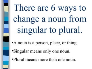 Singular plural nouns | PPT