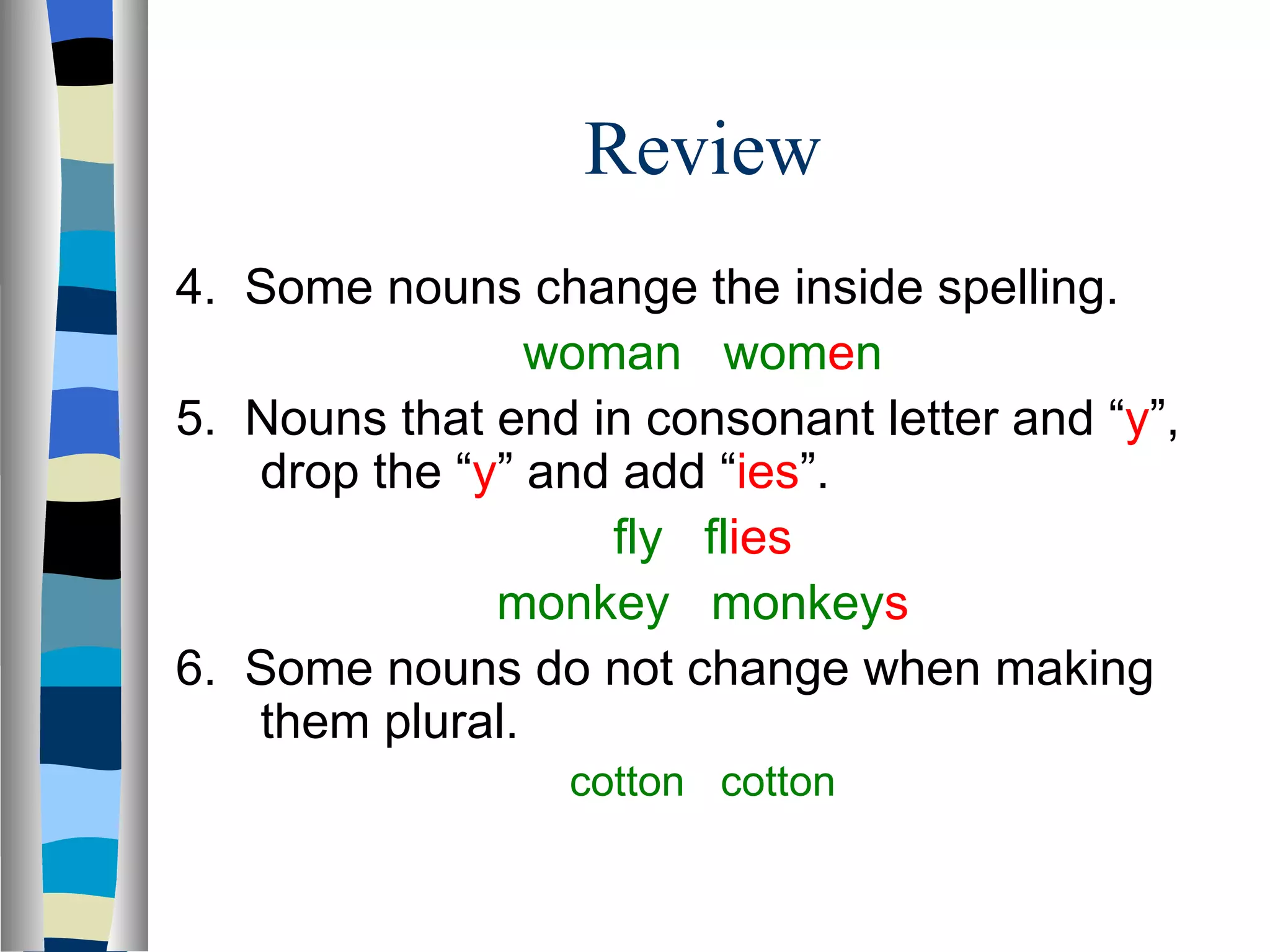 Lesson 7: Singular and Plural Nouns | PPT