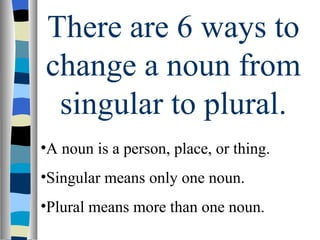 Lesson 7: Singular and Plural Nouns | PPT