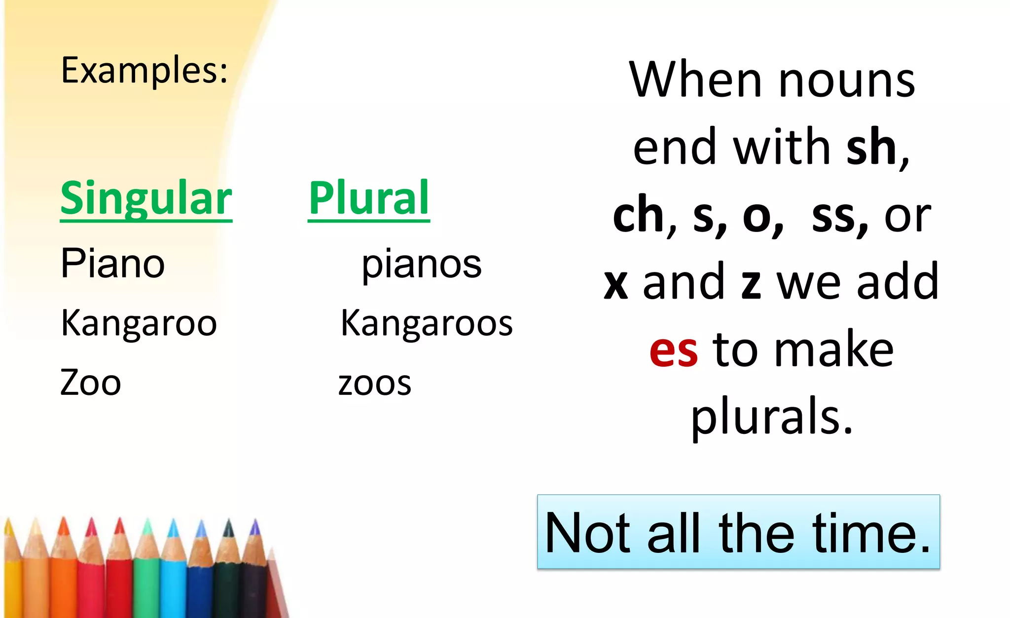 Singular plural nouns | PPT
