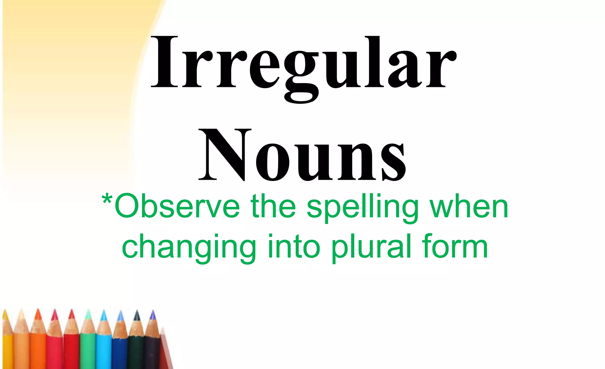 Singular plural nouns | PPT