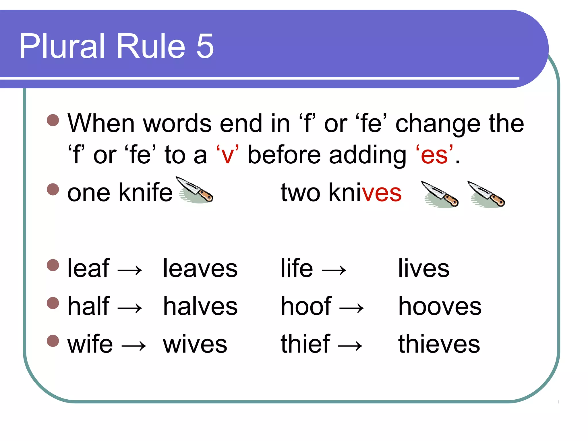 Singular & plural rules | PPT